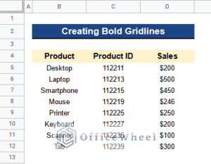 How to Insert Gridlines in Google Sheets (4 Suitable Methods)