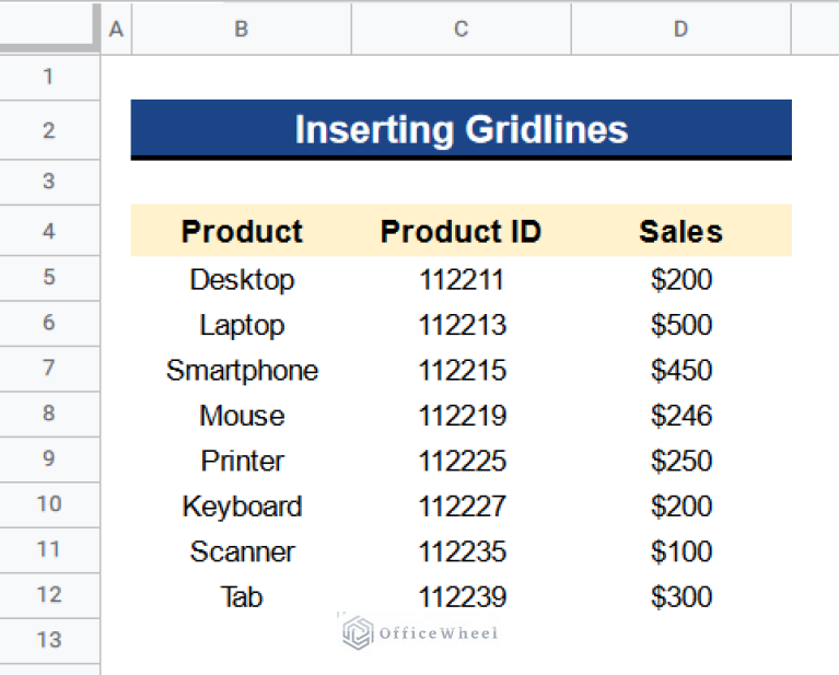 How to Insert Gridlines in Google Sheets (4 Suitable Methods)