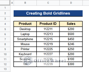 How to Insert Gridlines in Google Sheets (4 Suitable Methods)