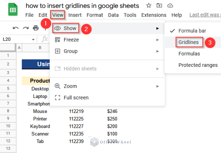 How To Insert Gridlines In Google Sheets 4 Suitable Methods 