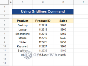 How to Insert Gridlines in Google Sheets (4 Suitable Methods)
