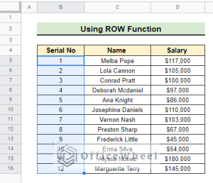 How to Insert Serial Numbers in Google Sheets (7 Easy Ways)