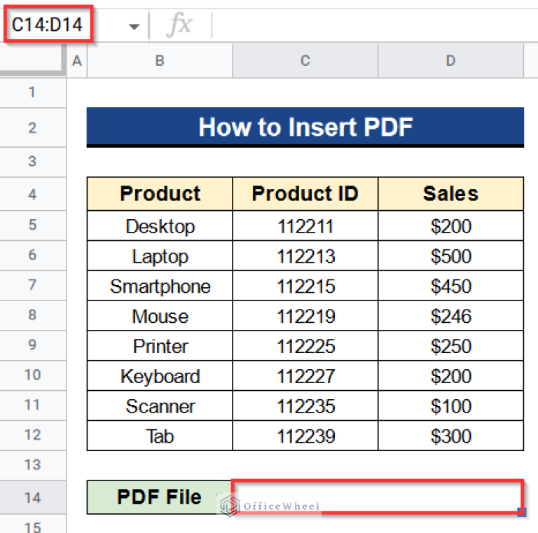How to Insert PDF in Google Sheets (2 Suitable Methods)
