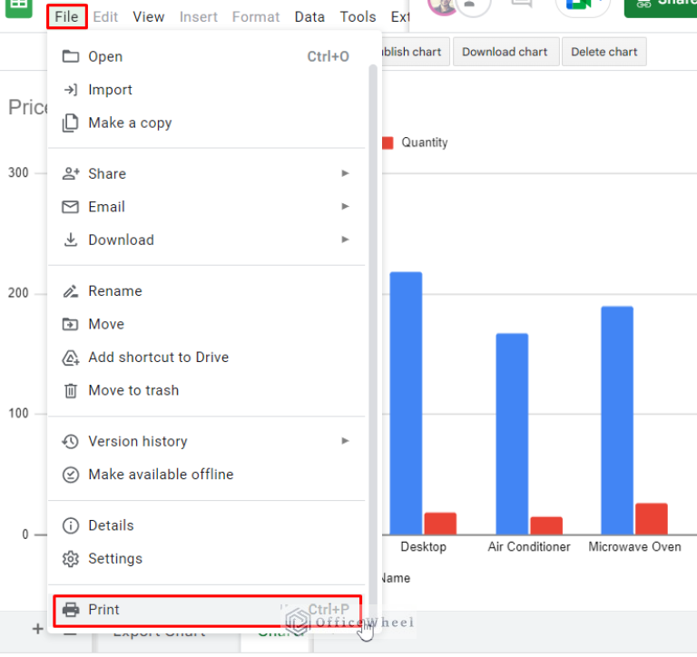 How to Print a Chart in Google Sheets (3 Simple Ways)