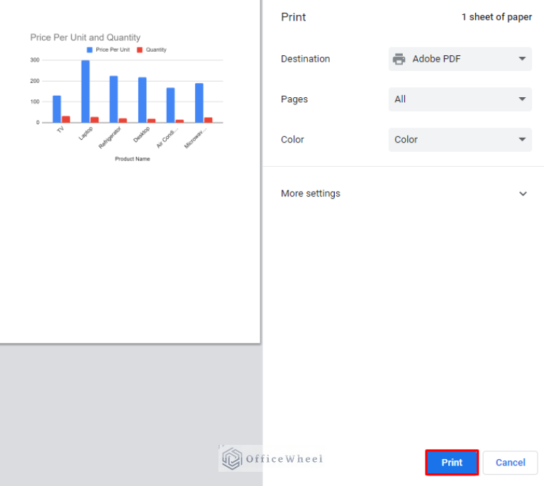 How to Print a Chart in Google Sheets (3 Simple Ways)