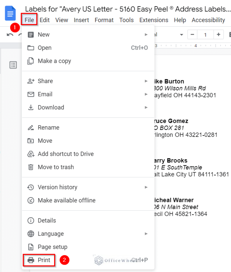 How to Print Mailing Labels from Google Sheets (With Easy Steps)