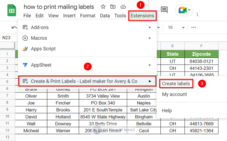 How to Print Mailing Labels from Google Sheets (With Easy Steps)