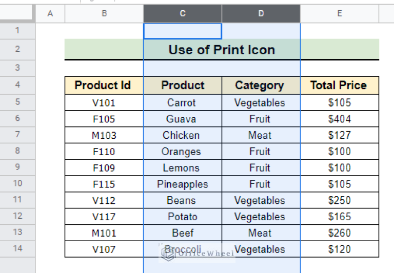 How to Print Only Certain Columns in Google Sheets (3 Ways)
