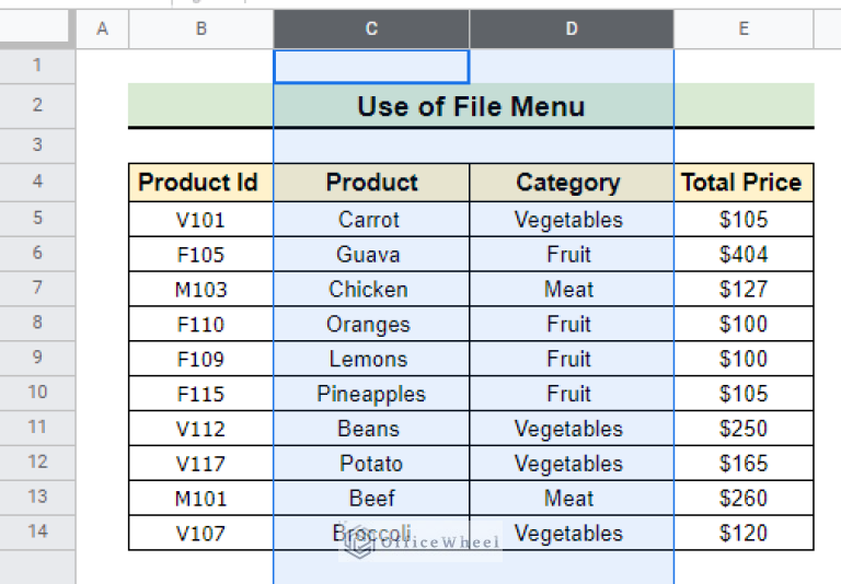 How to Print Only Certain Columns in Google Sheets (3 Ways)