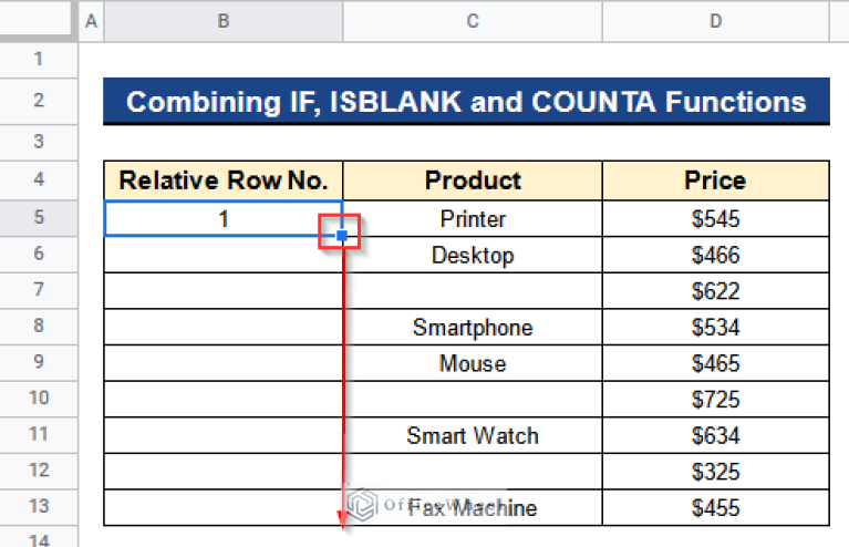 How to Print Row Numbers in Google Sheets (4 Useful Methods)