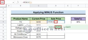 How to Subtract a Percentage in Google Sheets - OfficeWheel