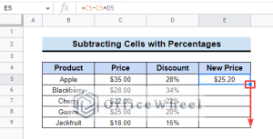 How to Subtract Two Cells in Google Sheets (4 Simple Ways)
