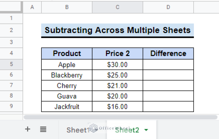 How to Subtract Two Cells in Google Sheets (4 Simple Ways)