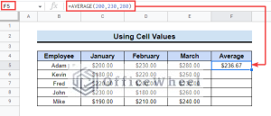 How to Use AVERAGE Function in Google Sheets (4 Examples)