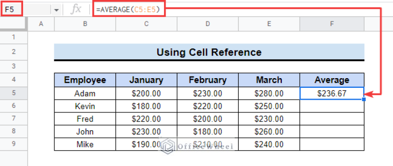 How to Use AVERAGE Function in Google Sheets (4 Examples)