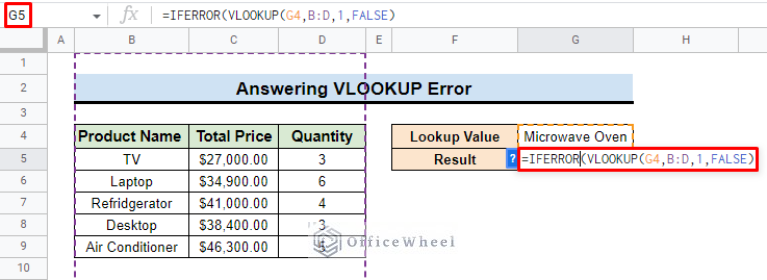How to Use IFERROR Function in Google Sheets - OfficeWheel