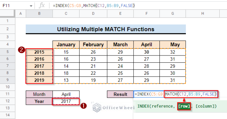 How to Use MATCH Function in Google Sheets (2 Scenarios)