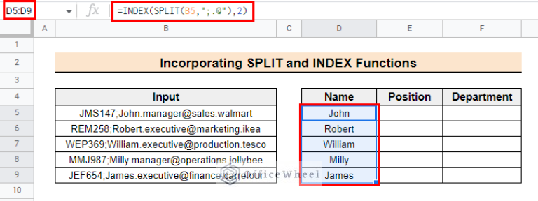How to Use SPLIT Function in Google Sheets (5 Ideal Examples)