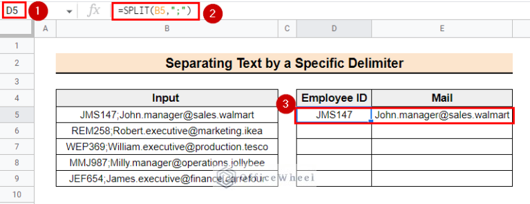 How to Use SPLIT Function in Google Sheets (5 Ideal Examples)