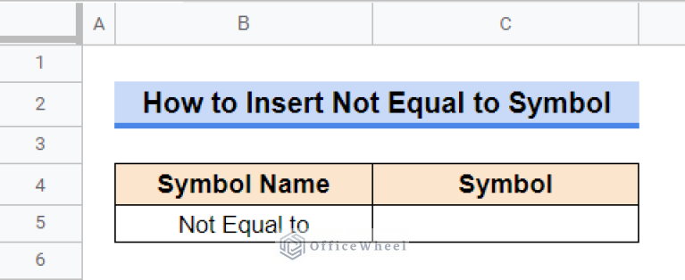 How to Insert Not Equal to Symbol in Google Sheets (4 Easy Ways)