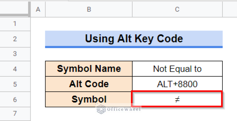How to Insert Not Equal to Symbol in Google Sheets (4 Easy Ways)