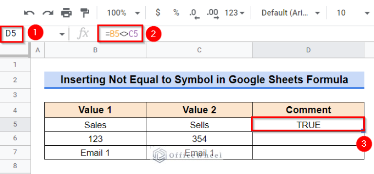 How to Insert Not Equal to Symbol in Google Sheets (4 Easy Ways)