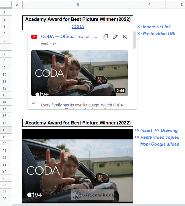 How To Insert Video In Google Sheets 2 Easy Ways OfficeWheel