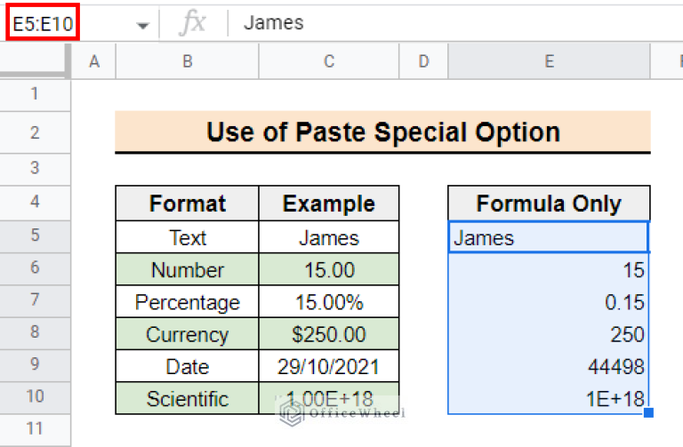 How to Use Paste Special Shortcut in Google Sheets (2 Examples)