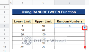 Generate Random Numbers or Text Between Limits in Google Sheets