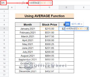 How to Calculate Simple Moving Average in Google Sheets