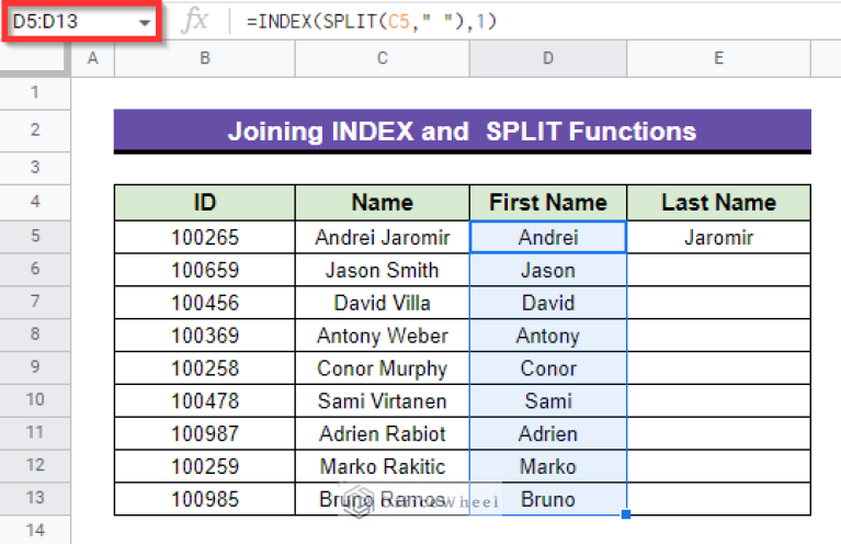 How to Split Text to Columns Using Formula in Google Sheets