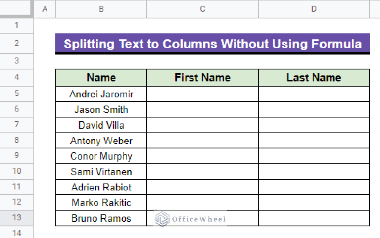 How to Split Text to Columns Using Formula in Google Sheets