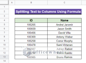 How to Split Text to Columns Using Formula in Google Sheets