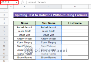 How to Split Text to Columns Using Formula in Google Sheets