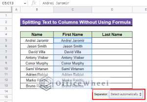 How to Split Text to Columns Using Formula in Google Sheets
