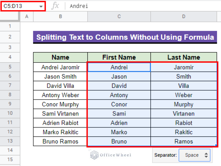 How To Split Text To Columns Using Formula In Google Sheets