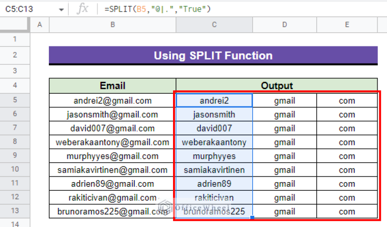 How to Split Text to Columns Using Formula in Google Sheets
