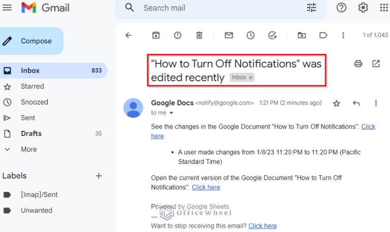 How to Turn Off Notifications in Google Sheets (2 Simple Ways)