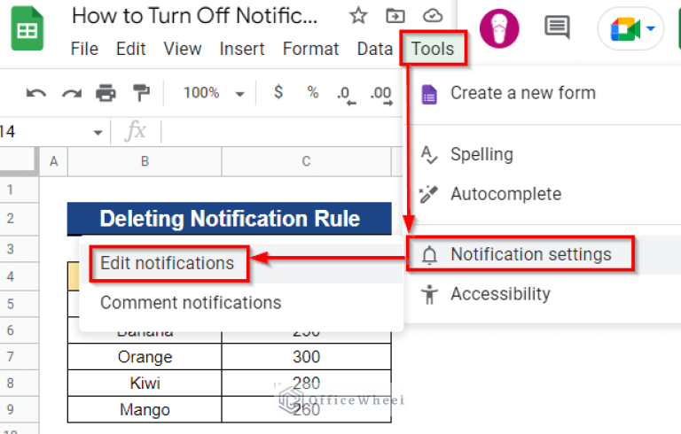 How to Turn Off Notifications in Google Sheets (2 Simple Ways)