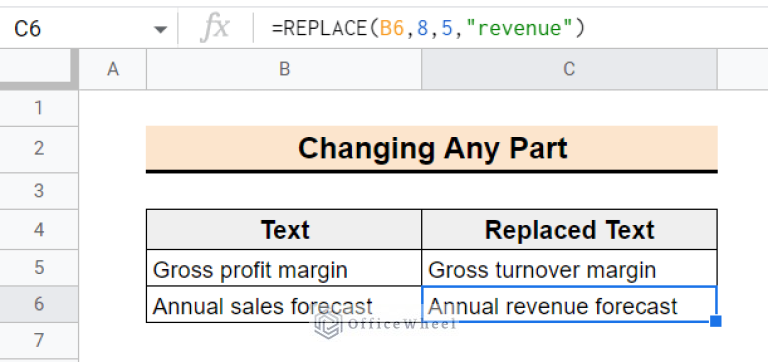 How to Use REPLACE Function in Google Sheets (4 Examples)
