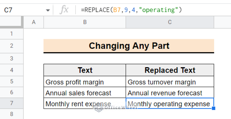 How to Use REPLACE Function in Google Sheets (4 Examples)