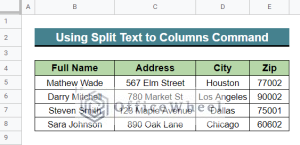 How to Split Text to Columns Based on Line Break in Google Sheets