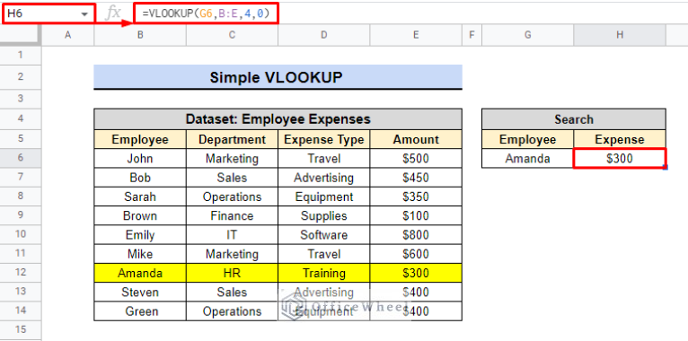 Google Sheets Vlookup Dynamic Range - OfficeWheel