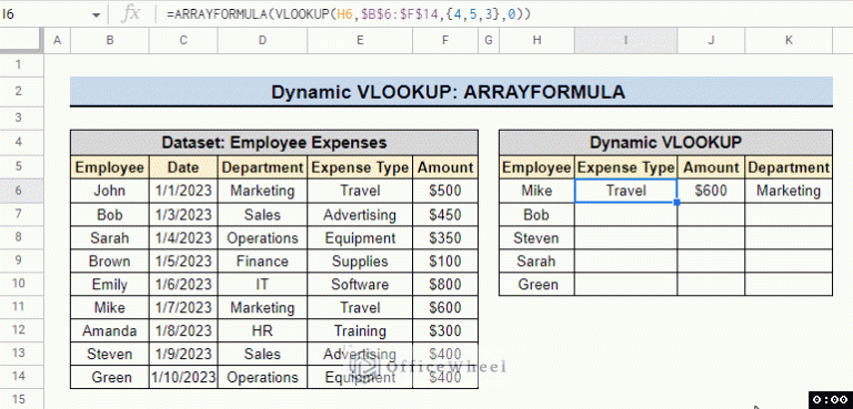 Google Sheets Vlookup Dynamic Range - OfficeWheel