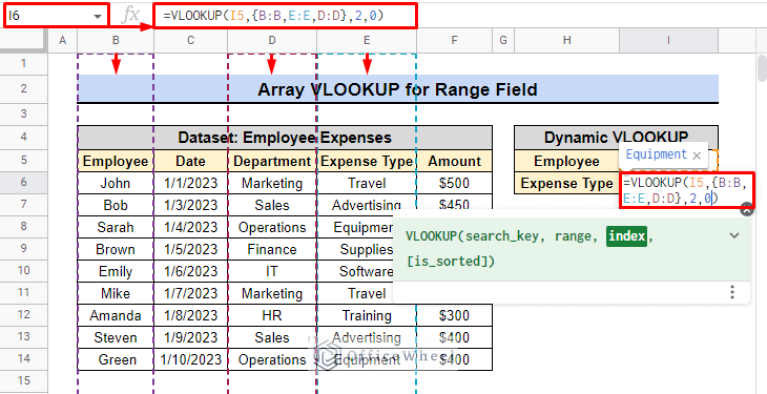 Google Sheets Vlookup Dynamic Range - OfficeWheel