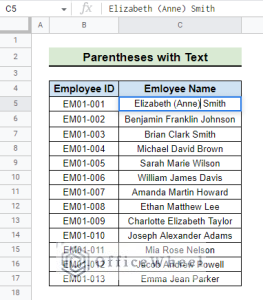 How to Add Parentheses in Google Sheets (5 Ideal Scenarios)