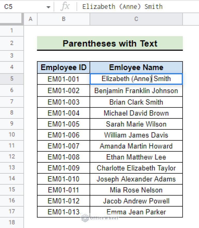 How to Add Parentheses in Google Sheets (5 Ideal Scenarios)