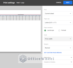 How to Print Google Sheets on One Page (2 Distinct Scenarios)